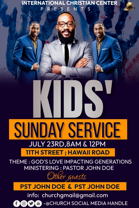 kids sunday service Template | PosterMyWall