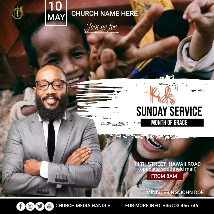 Plantilla de Servicio Dominical para Niños | PosterMyWall