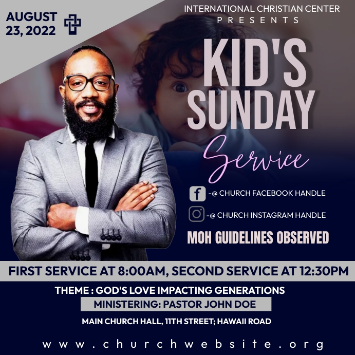 kids sunday service Template | PosterMyWall