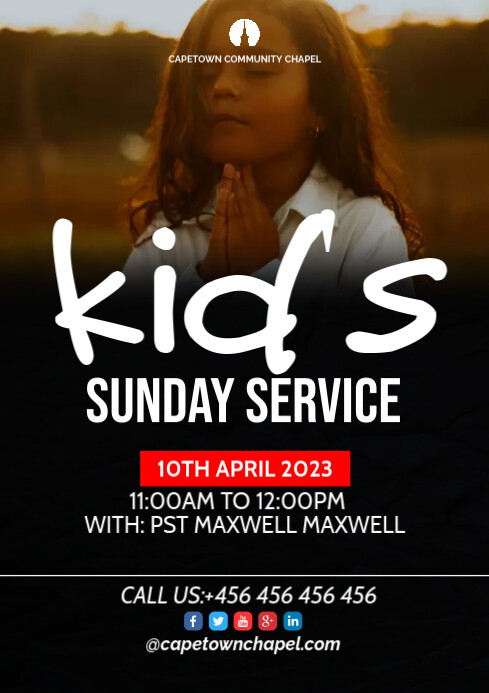 Plantilla de kids Sunday service flyer template (1) | PosterMyWall