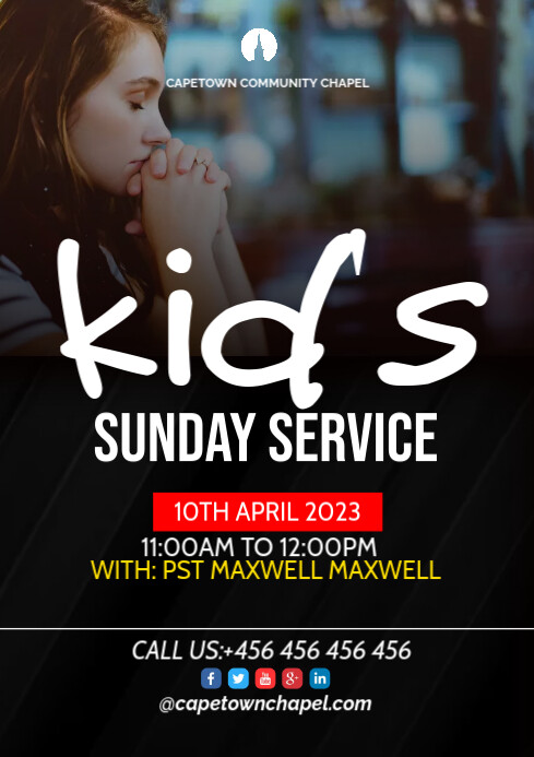 kids Sunday service flyer template (1) | PosterMyWall