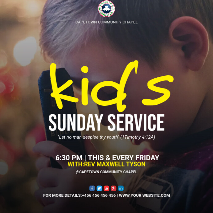 Plantilla de kids Sunday service flyer template | PosterMyWall