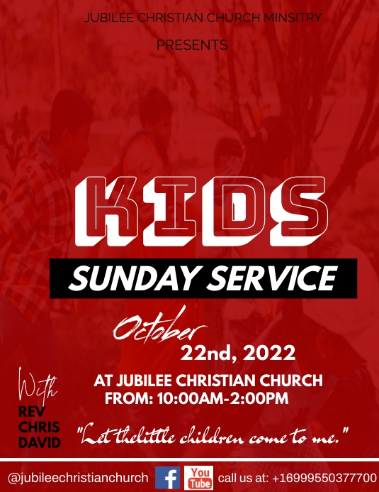 De Plantilla de Servicio Dominical para Niños de | PosterMyWall