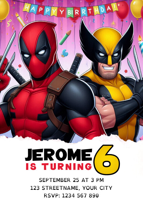 Kids Superhero birthday Template | PosterMyWall