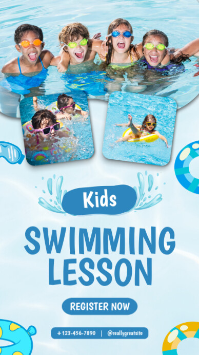 Copy of Kids Swimming Lesson | PosterMyWall