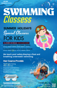 Kids Swimming Class Poster Template | PosterMyWall