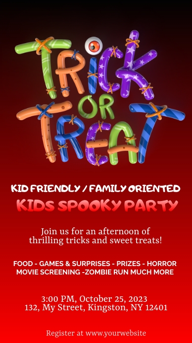 Kids Trick or Treat Instagram Story Template | PosterMyWall