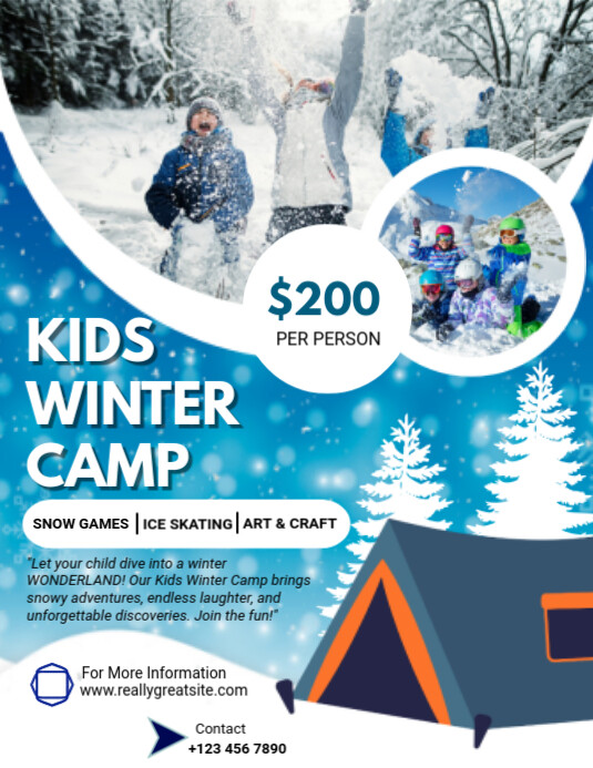 Kids Winter Camp Flyer Template | PosterMyWall
