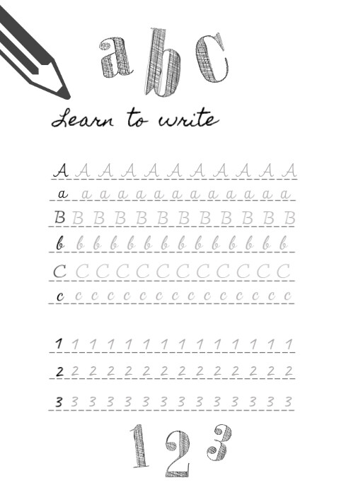 Kids writing and drawing practice Template | PosterMyWall
