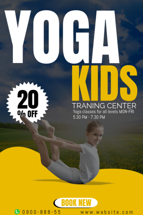 Kids Yoga Template | PosterMyWall