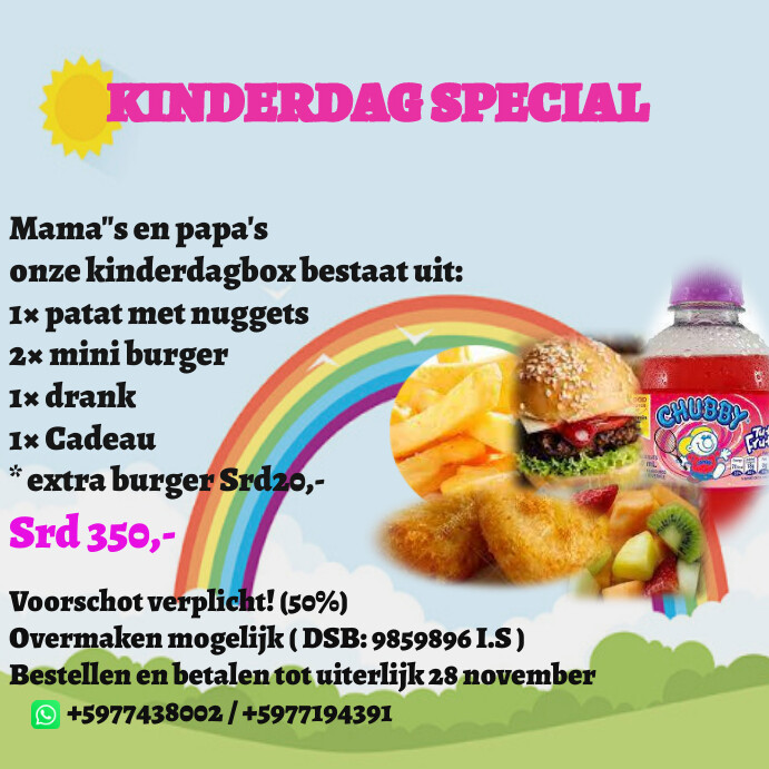 Plantilla de Kinderdag special | PosterMyWall