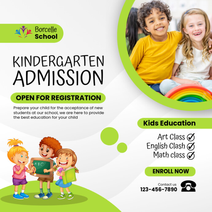 Kindergarten Admission Template | PosterMyWall