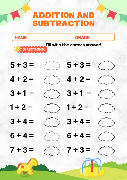 Kindergarten Counting Sheets Template | PosterMyWall