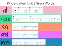 Kindergarten Unit 1 Snap Words Template | PosterMyWall