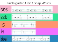 Kindergarten Unit 1 Snap Words Template | PosterMyWall