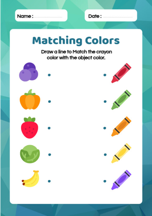 Kindergarten Work Sheets Template | PosterMyWall