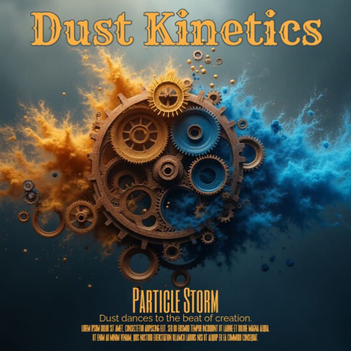 Kinetic Dust Gears Album Cover for Industrial Techno Templat | PosterMyWall