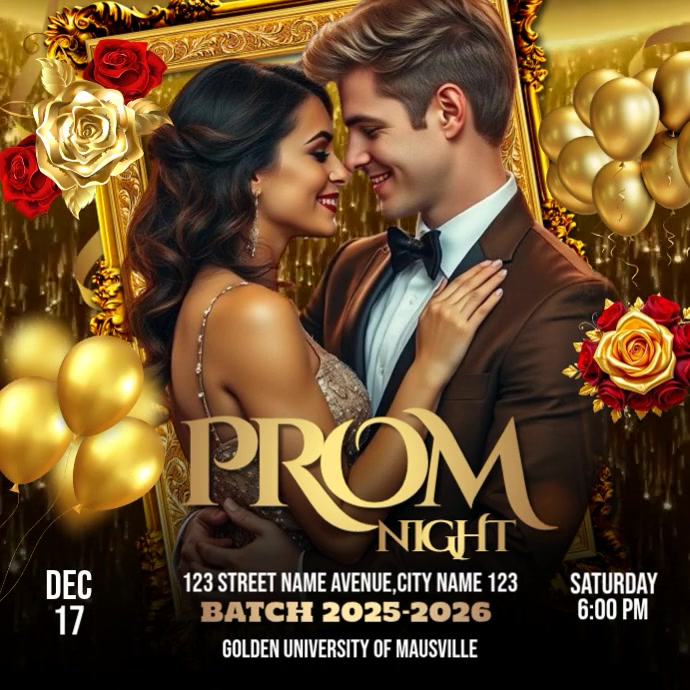 King & Queen Prom Night Template | PosterMyWall