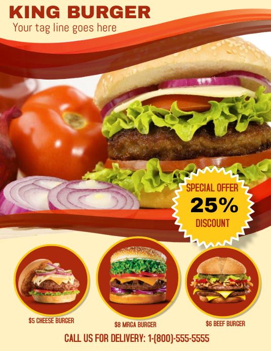 King Burger Template | PosterMyWall