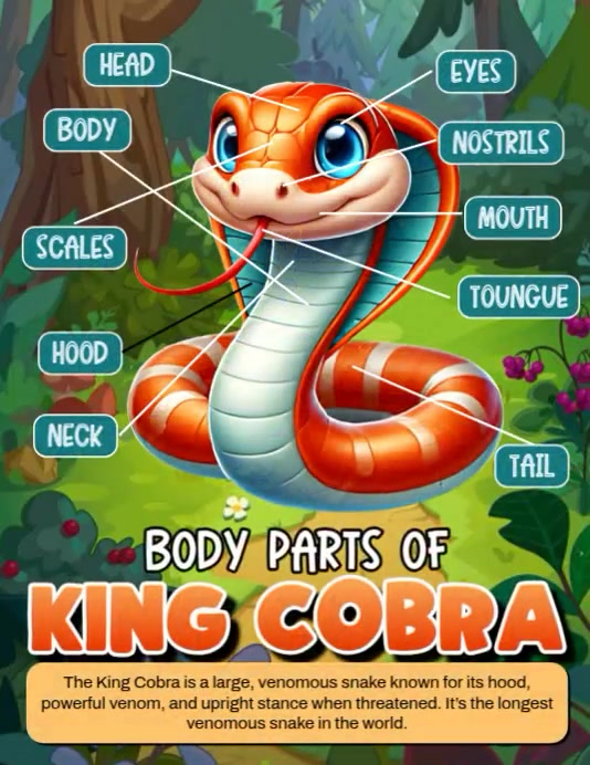 Plantilla de King Cobra Body Parts | PosterMyWall