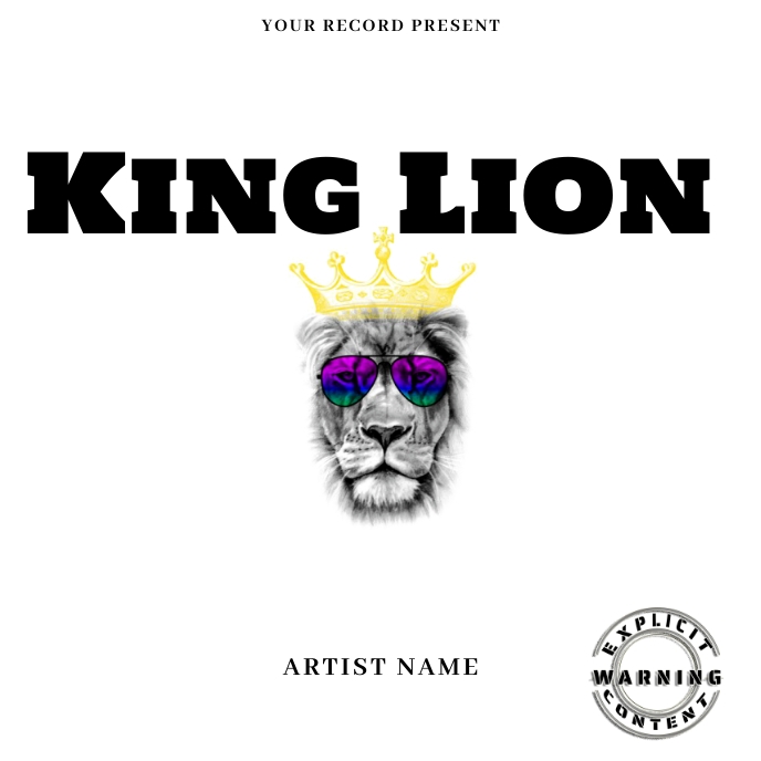 king lion Mixtape/Album Cover Art Template | PosterMyWall