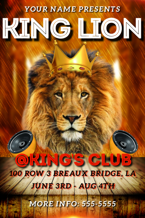 Copy of KING LION SUMMER FLYER TEMPLATE | PosterMyWall