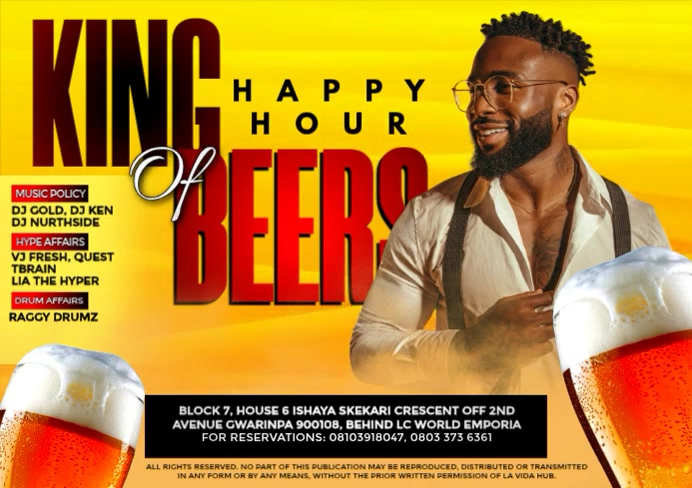 King Of Beers Happy Hour Template | PosterMyWall