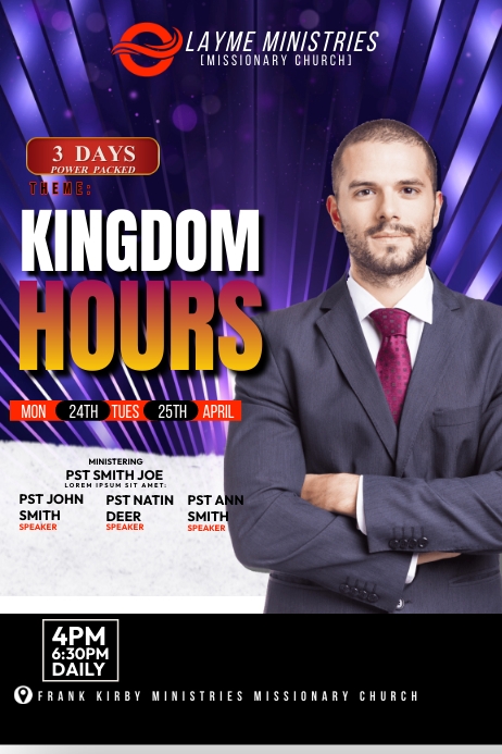 Kingdom Hours Event Template | PosterMyWall