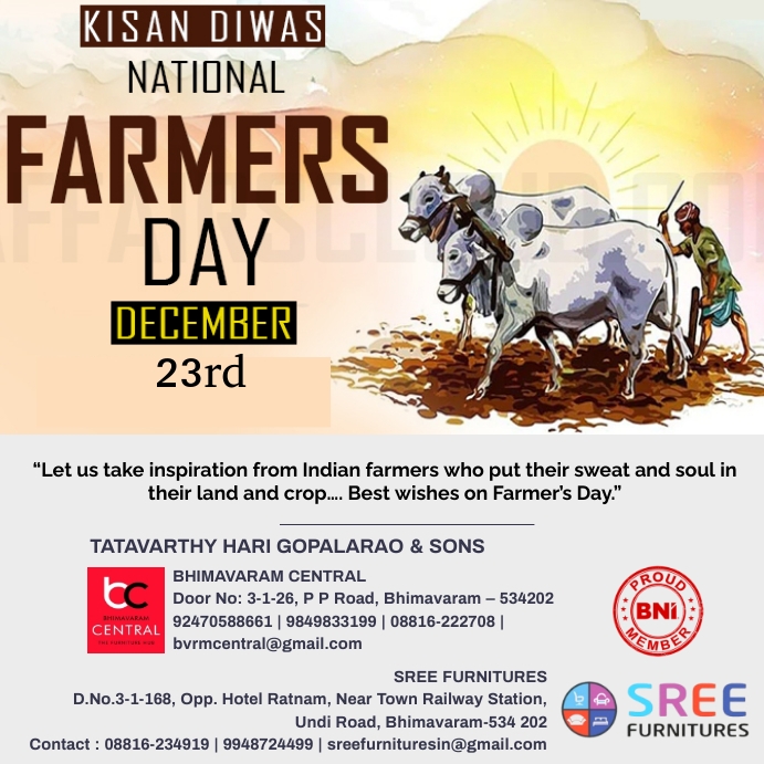 KISAN DIWAS Template | PosterMyWall