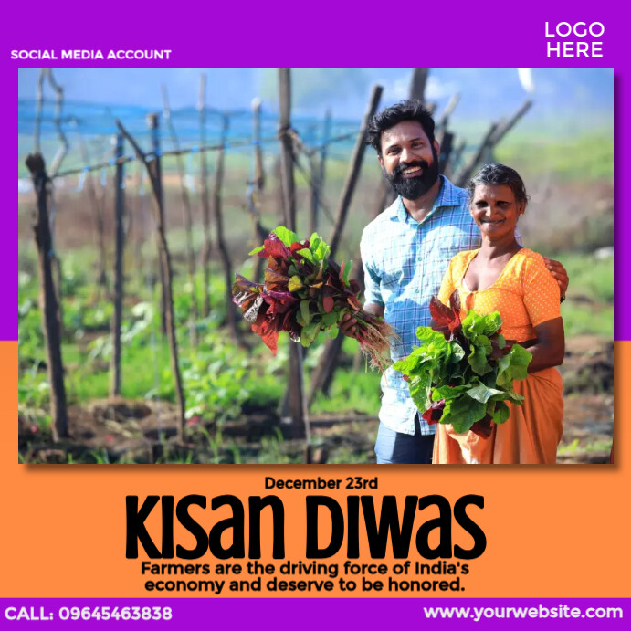 Kisan Diwas Template | PosterMyWall