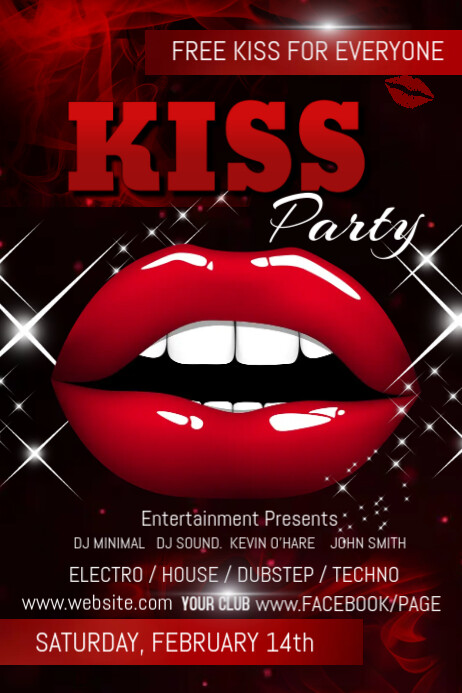 Kiss Party Template | PosterMyWall