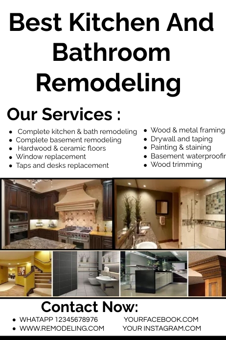 Copy of kitchen and bathroom remodeling flyer , Bathr | PosterMyWall