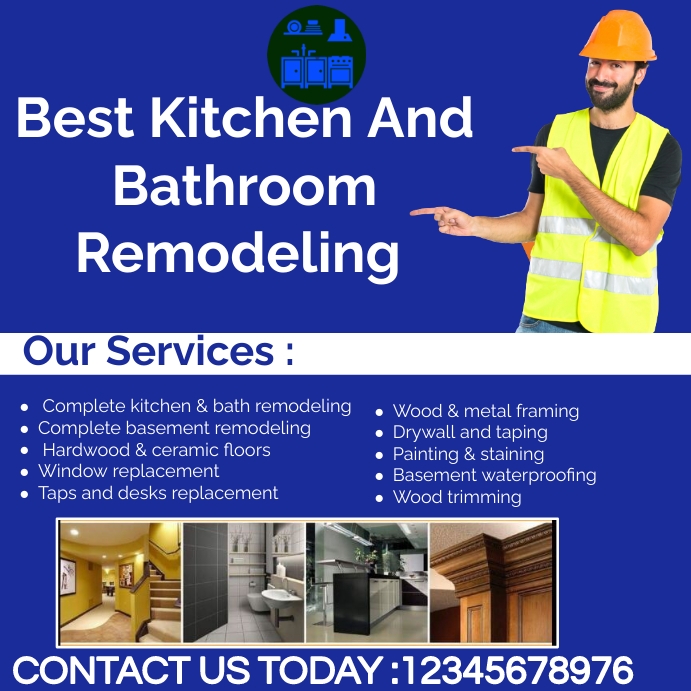 kitchen and bathroom remodeling flyer , Bathr Template | PosterMyWall