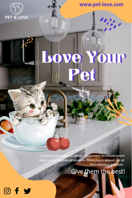 Kitchen Cat Template | PosterMyWall