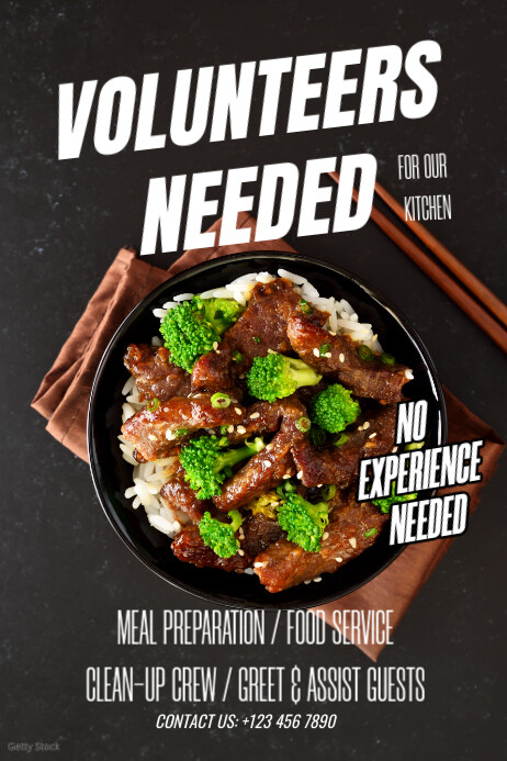 Copy of Kitchen Volunteers Needed Poster Template | PosterMyWall