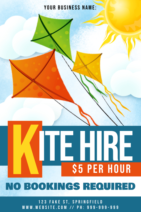 Kite Hire Poster Template | PosterMyWall