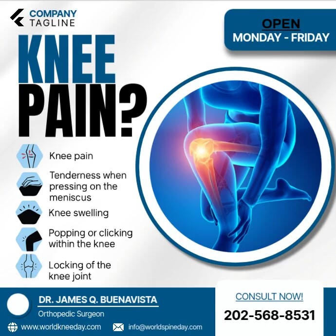 Modèle knee pain ads | PosterMyWall
