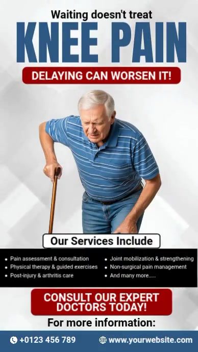 Knee Pain Ads Template | PosterMyWall