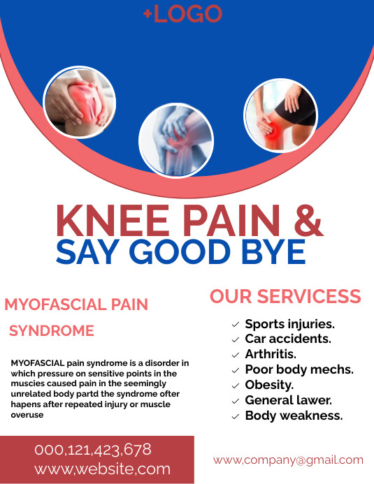 Knee pain flyer ad Template | PosterMyWall