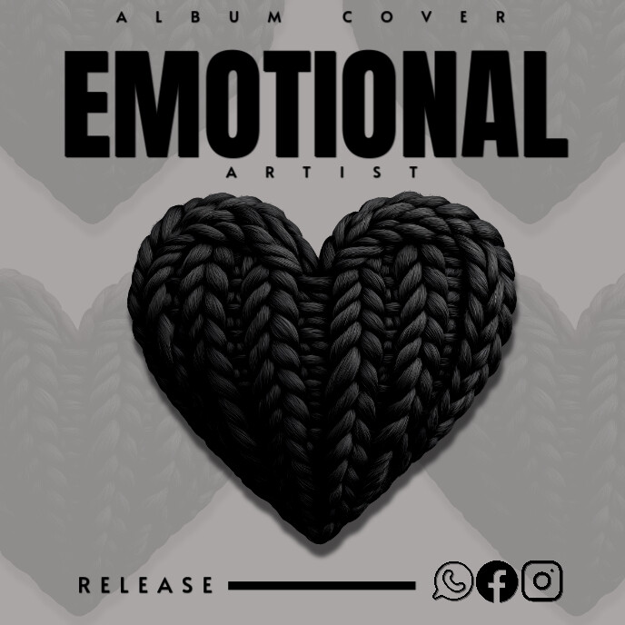 Knitted Heart Album Cover Template | PosterMyWall