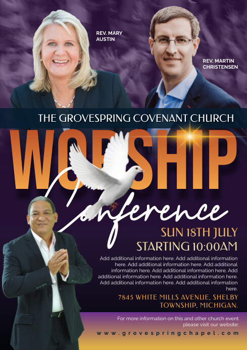 Plantilla de kns 13 purple proffesional church A3 | PosterMyWall