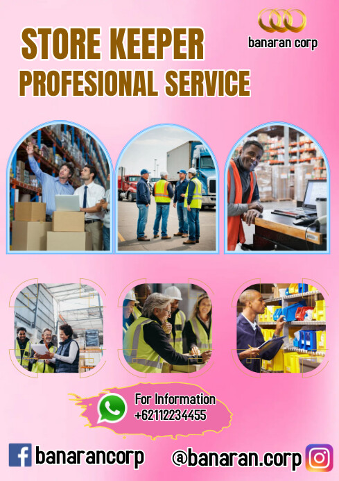 Kolase Profesional Service Store Keeper A4 Template | PosterMyWall