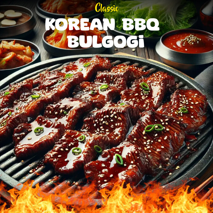 Korean BBQ Bulgogi Instagram Food Template | PosterMyWall