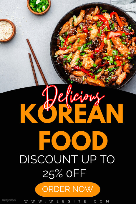 KOREAN FOOD TEMPLATE | PosterMyWall
