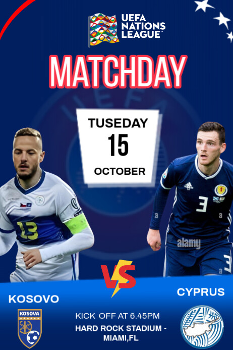 KOSOVO VS CYPRUS Uefa Nations League Flyer Template | PosterMyWall