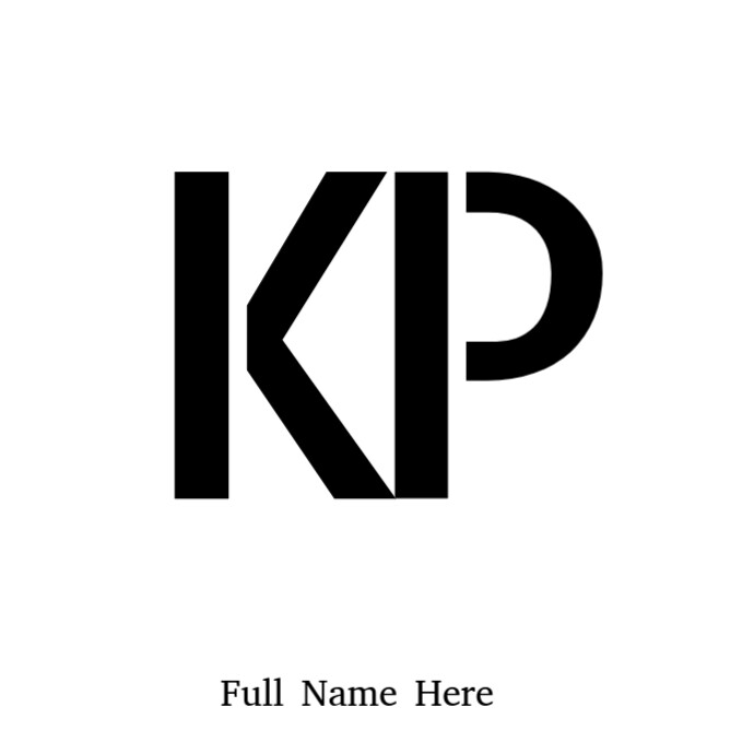 KP Typographic Black Design Logo Template | PosterMyWall