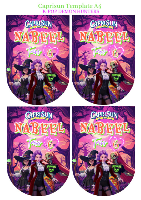Kpop demon hunter caprisun Template | PosterMyWall