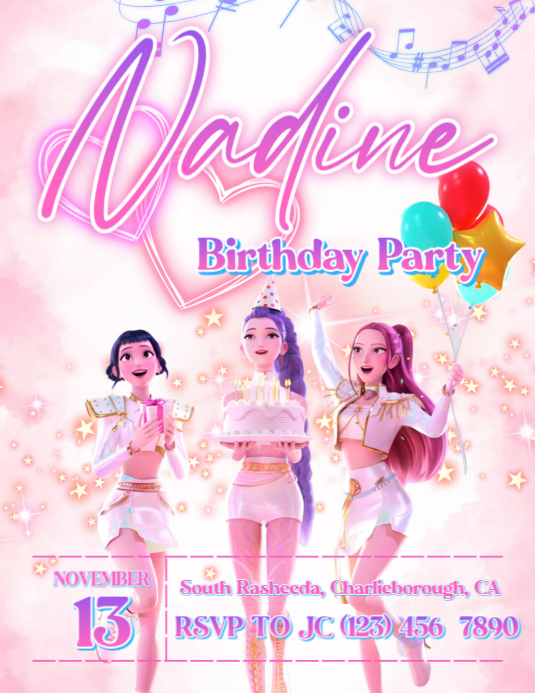 Kpop Demon Hunters Birthday Invitation Template | PosterMyWall