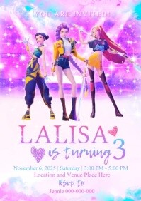 invitacion guerreras kpop demon hunters Template | PosterMyWall