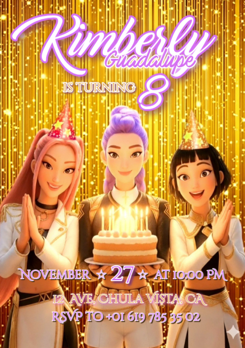 Kpop demon hunters invitation templaat | PosterMyWall